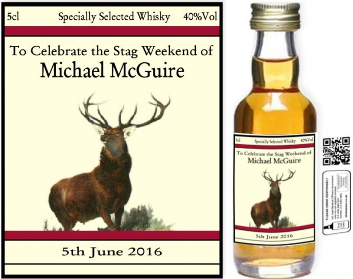 Personalised Miniature Alcohol Bottles | Stag Label 01 : Just A Glass ...